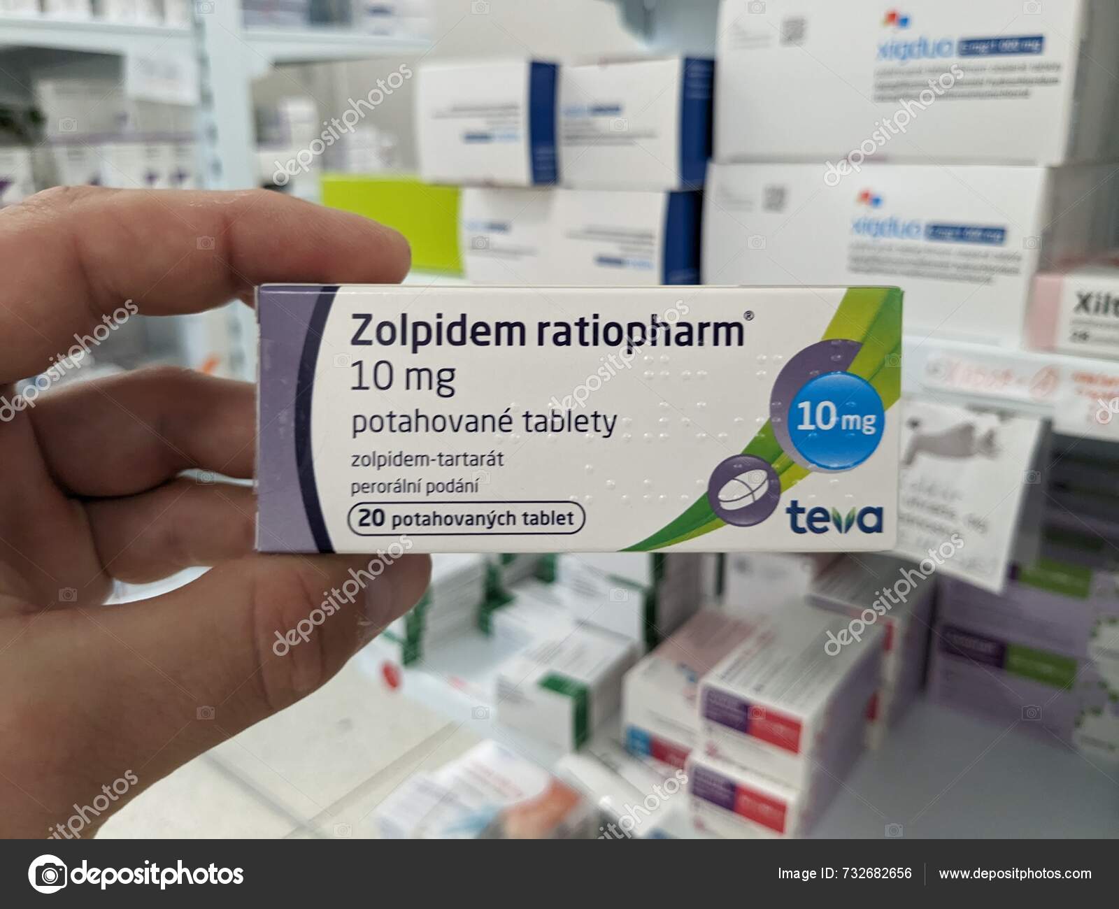 Prague Czech Republic July 2024 Zolpidem Ratiopharm Box Tablets ...