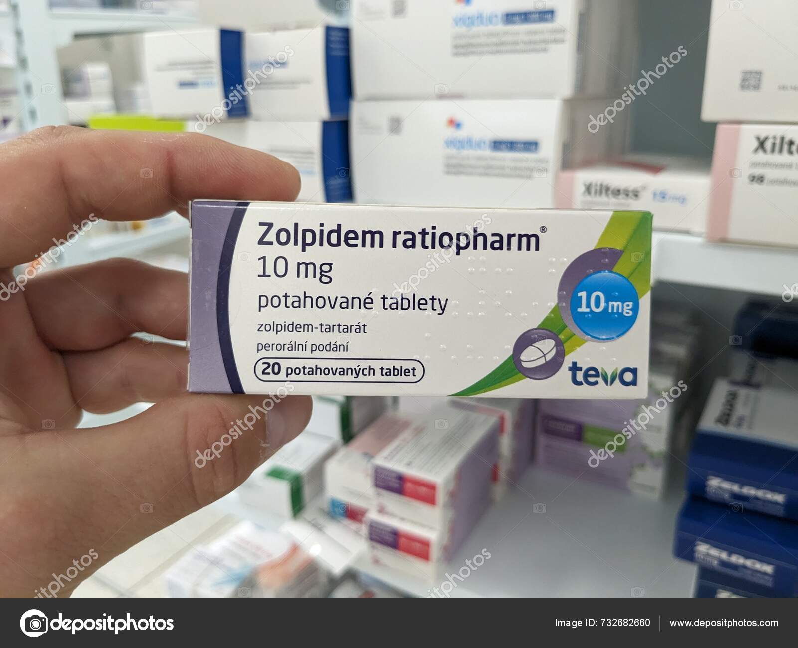 Prague Czech Republic July 2024 Zolpidem Ratiopharm Box Tablets ...
