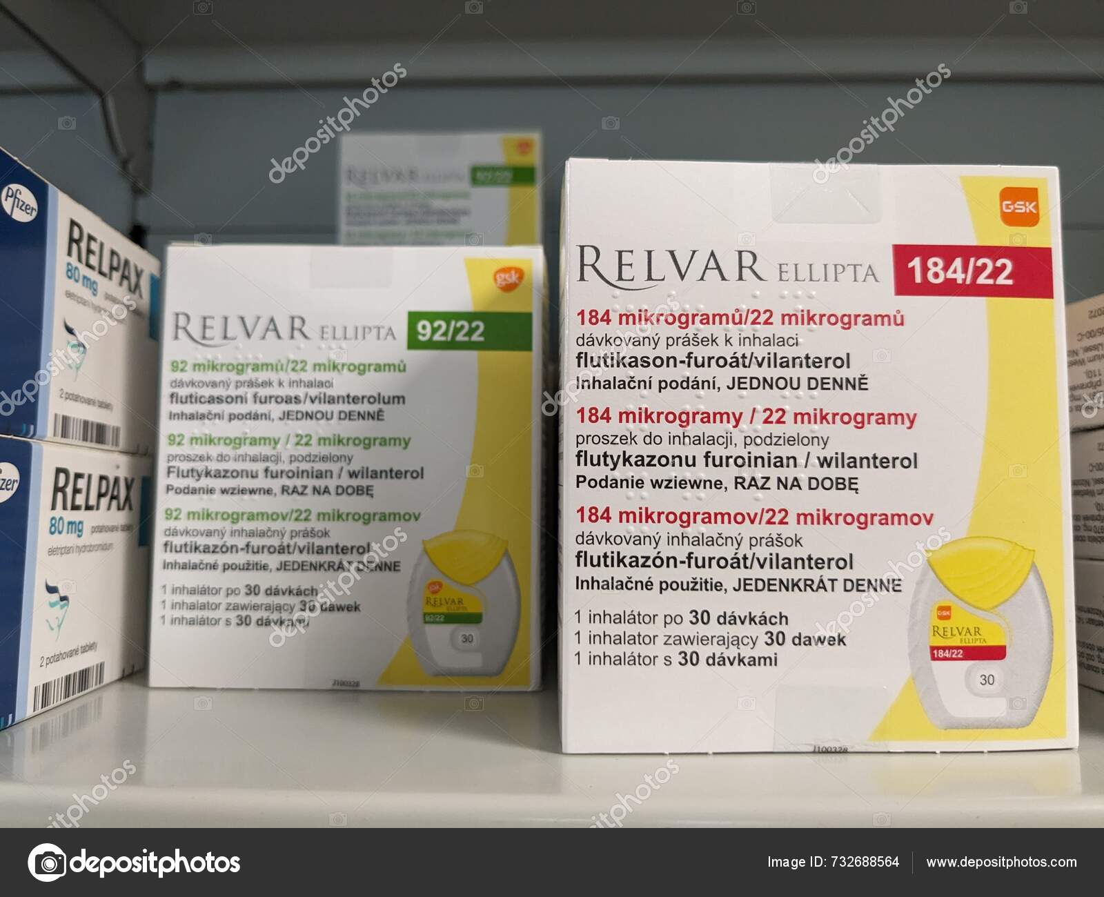 Prague Czech Republic May 2024 Relvar Ellipta Dry Powder Inhaler ...