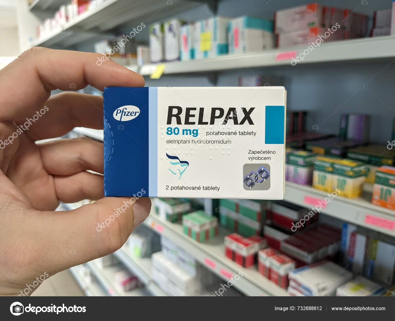 Prague Czech Republic July 2024 Relpax Box Tablets Eletriptan Active ...