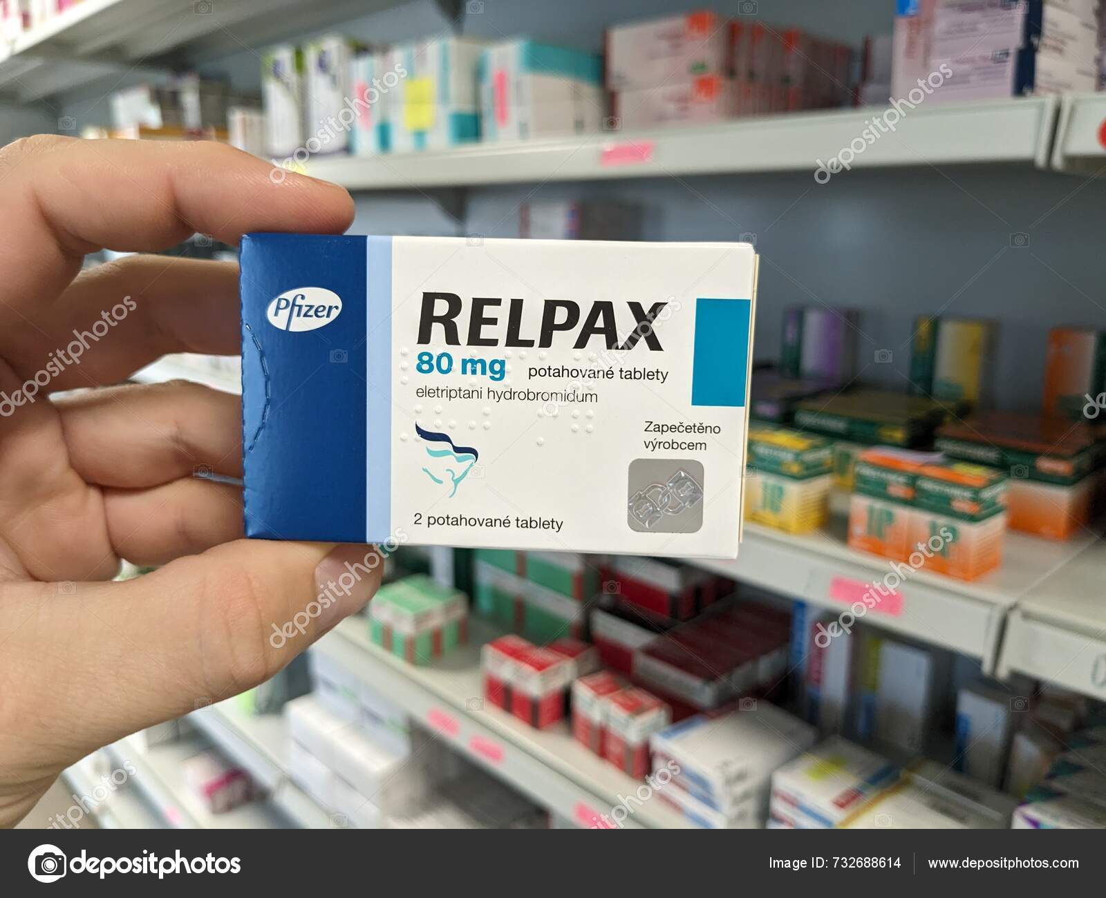 Prague Czech Republic July 2024 Relpax Box Tablets Eletriptan Active ...