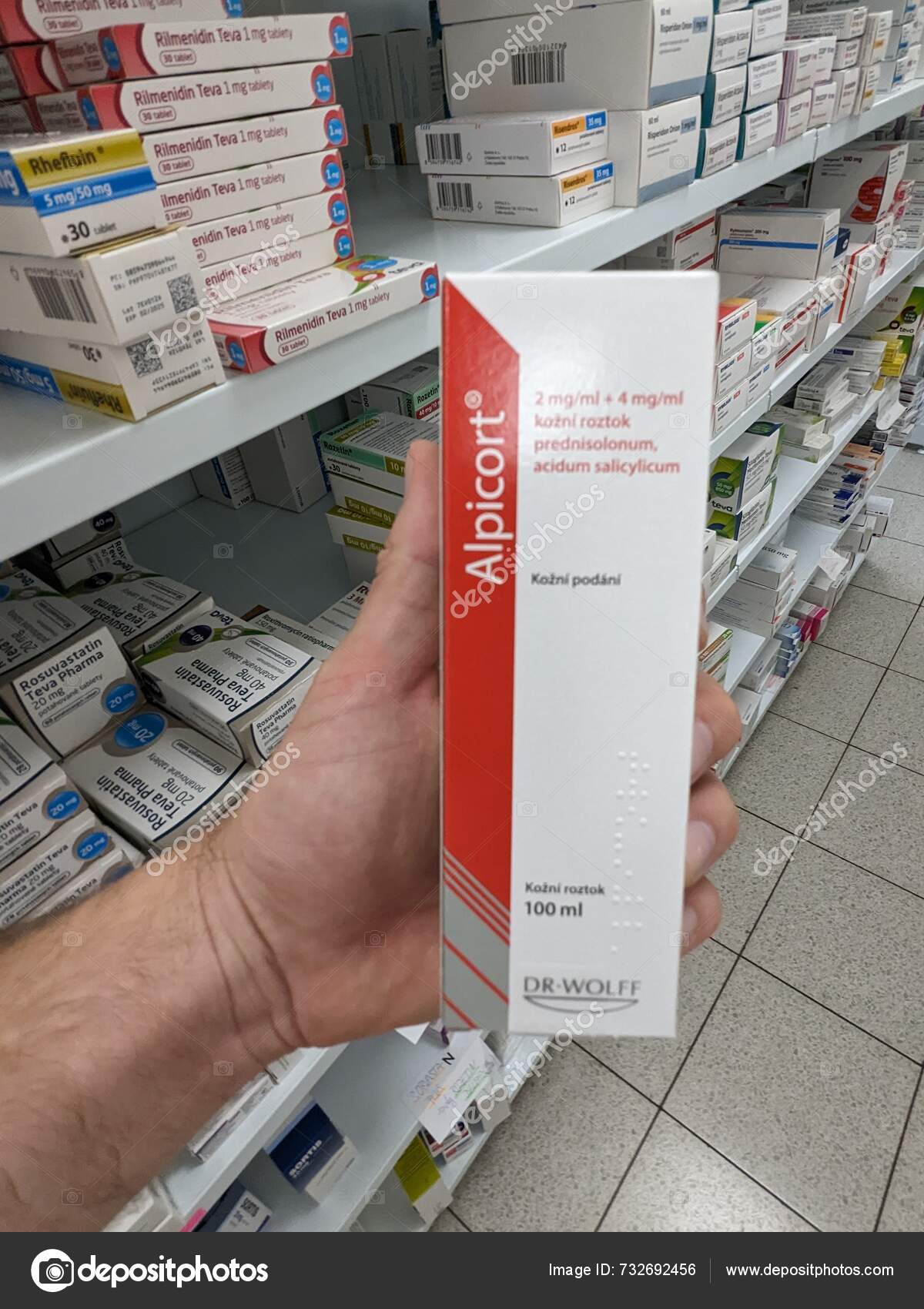 Prague Czech Republic July 2024 Alpicort Bottle Topical Solution ...