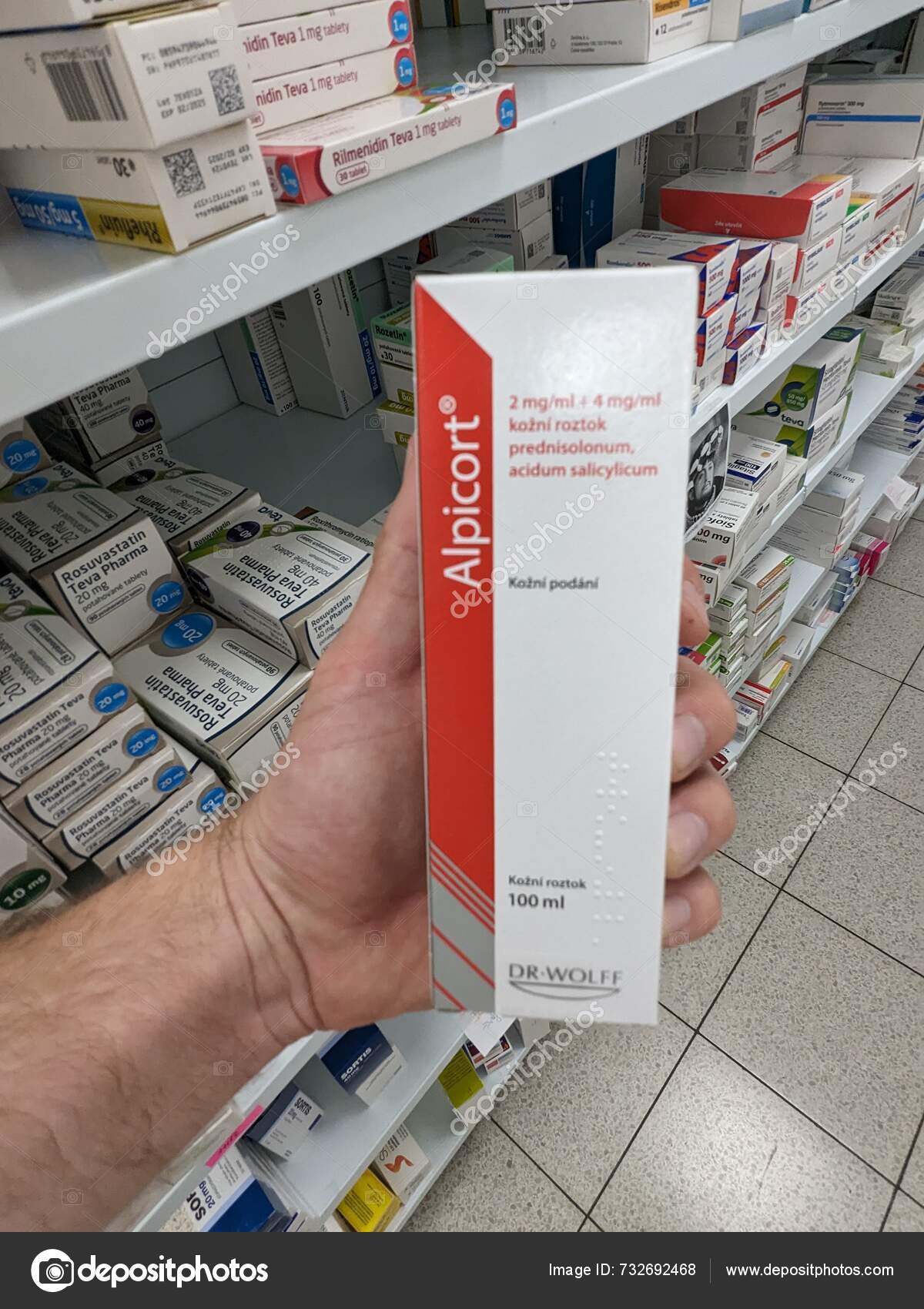Prague Czech Republic July 2024 Alpicort Bottle Topical Solution ...