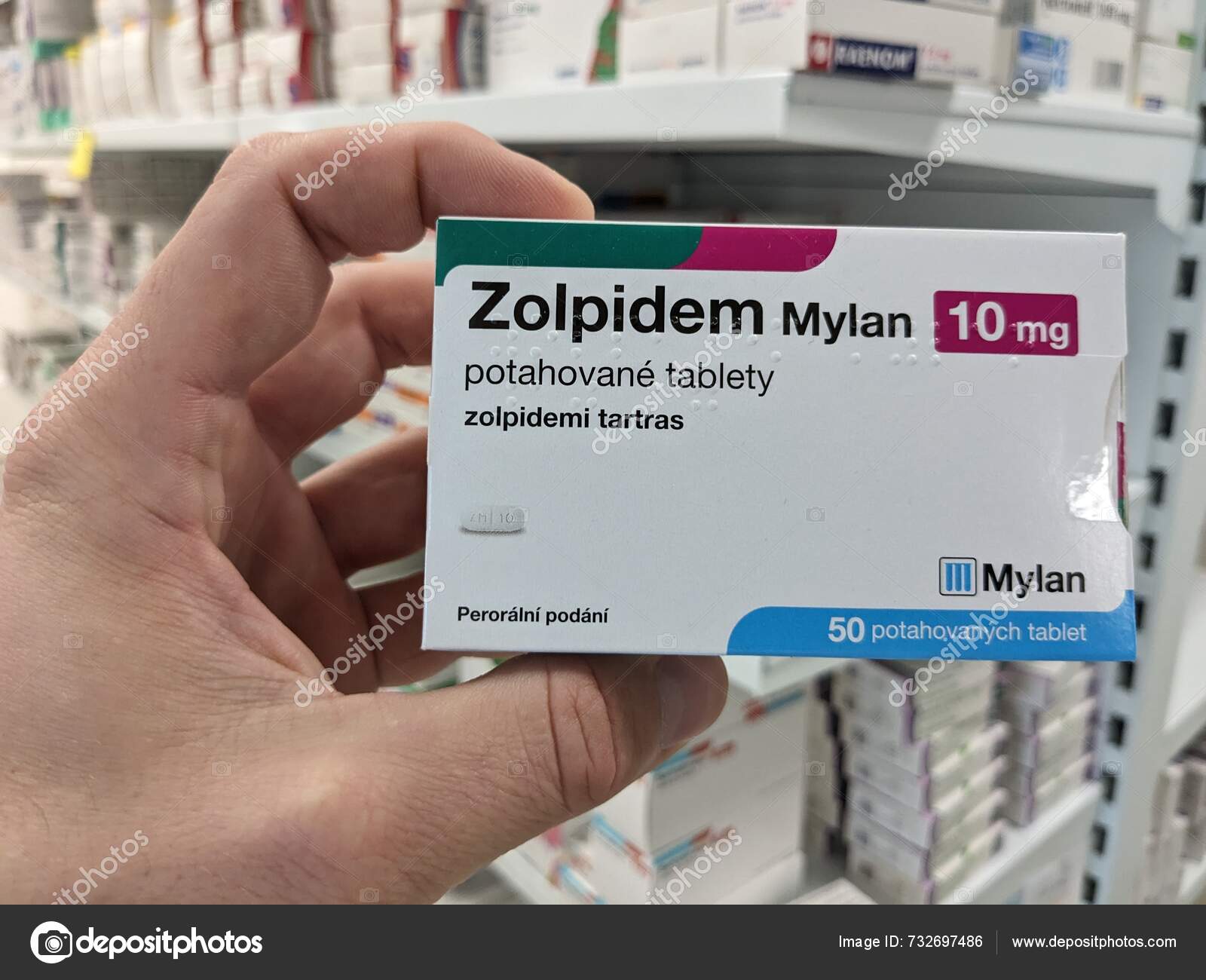 Prague Czech Republic July 2024 Zolpidem Mylan Box Medication Zolpidem ...