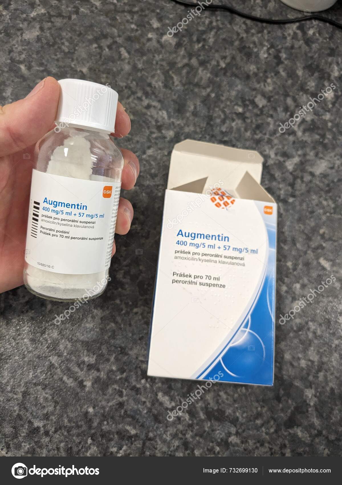Prague Czech Republic July 2024 Augmentin Box Medication Amoxicillin ...