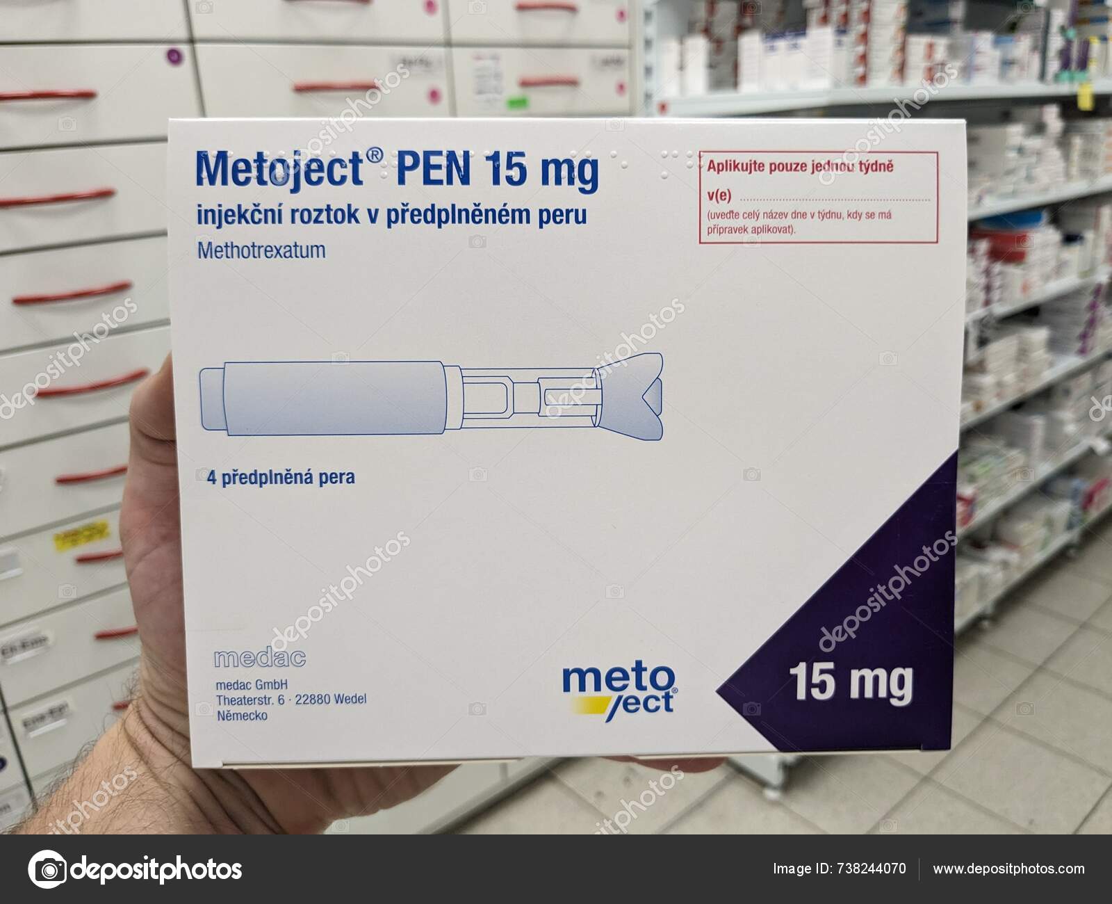 Praga República Checa Agosto 2024 Metoject Pen Caja Medicamentos Con ...