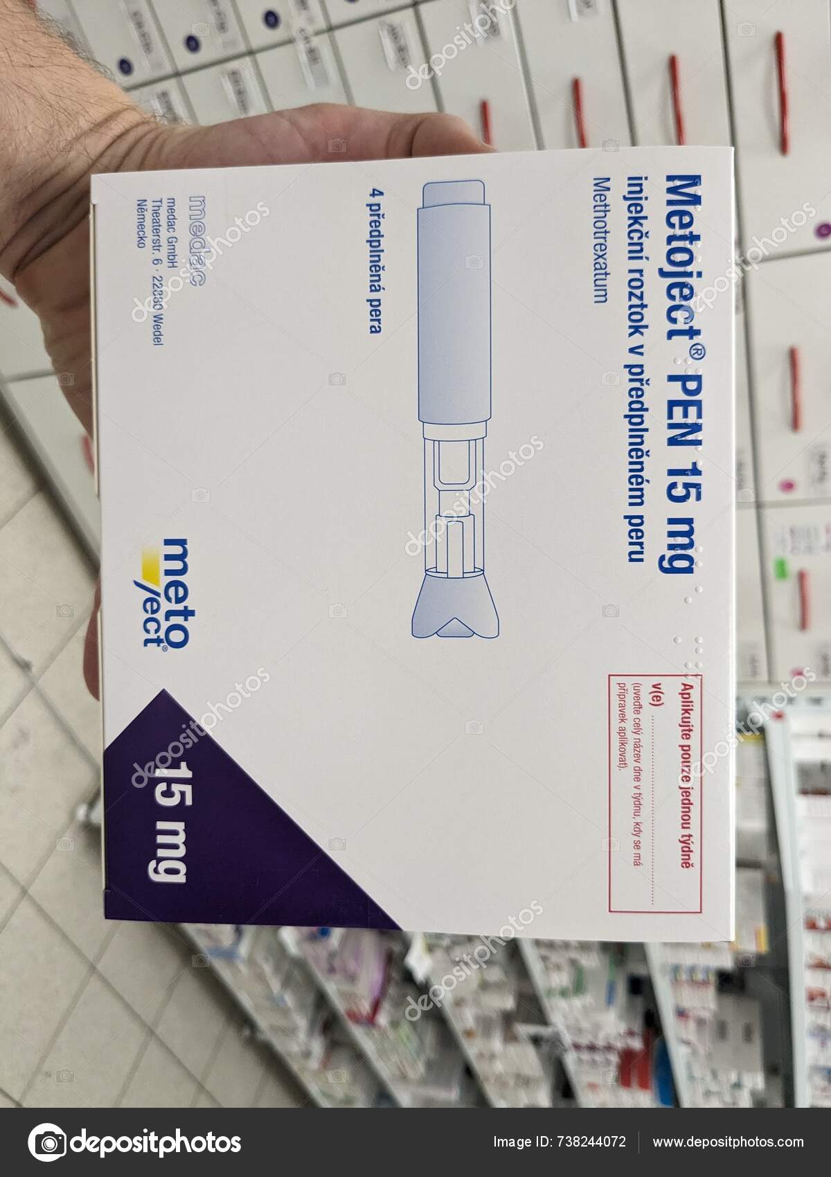 Prague Czech Republic August 2024 Metoject Pen Box Medication ...