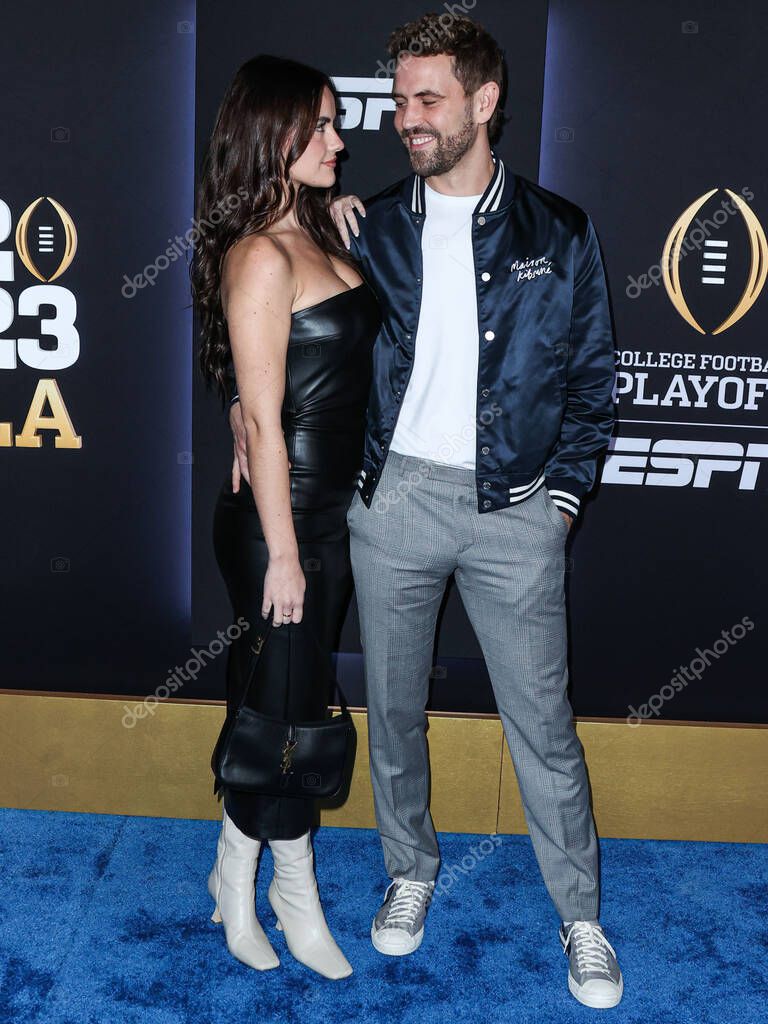 Natalie Joy and boyfriend Nick Viall arrive at ESPN And CFP's Allstate ...