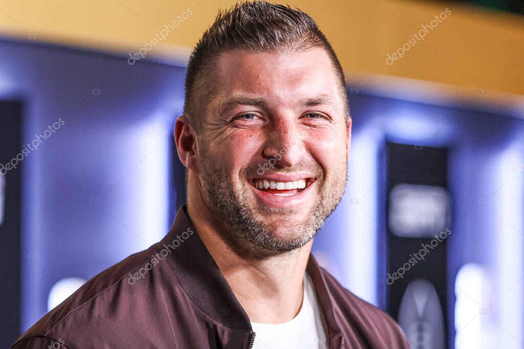 American football player Tim Tebow arrives at ESPN And CFP's Allstate ...