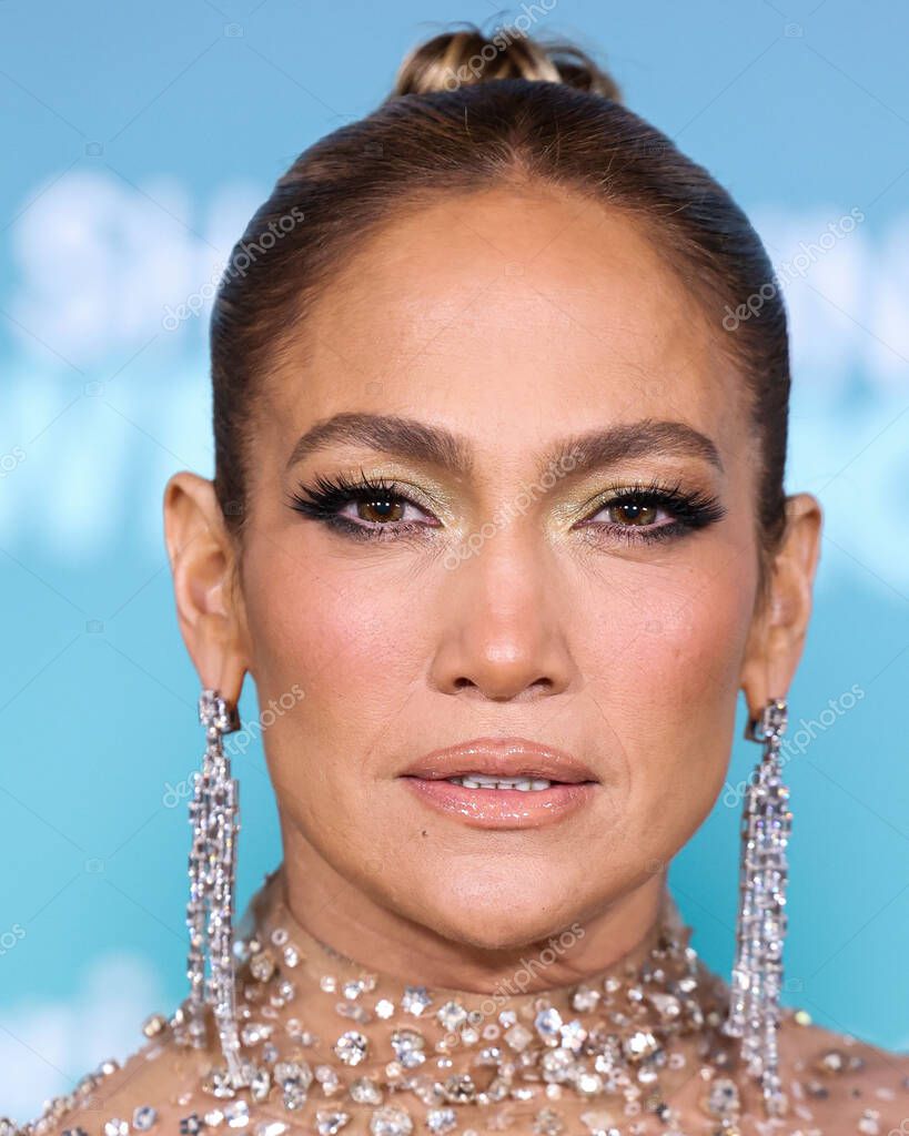 Jennifer Lopez (J.Lo) wearing a Valentino sheer dress arrives at the ...