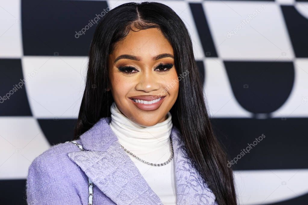 American rapper Saweetie arrives at the Warner Music Group Pre-Grammy ...