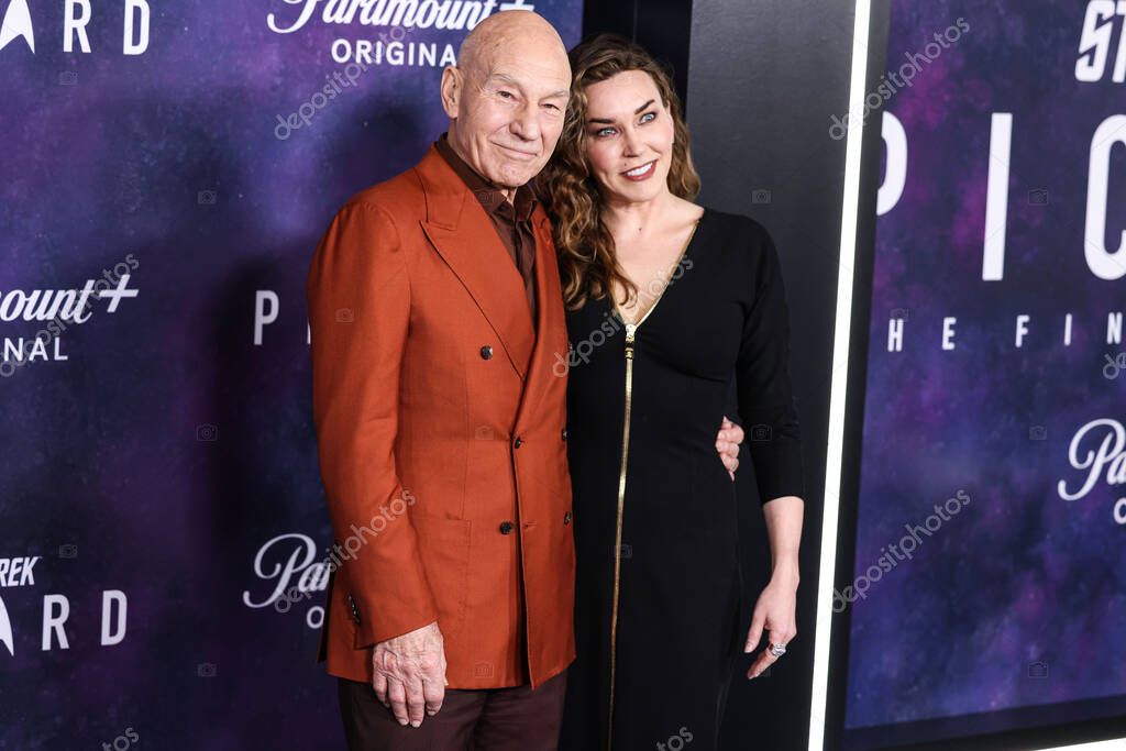 Sir Patrick Stewart and wife Sunny Ozell arrive at the Los Angeles ...