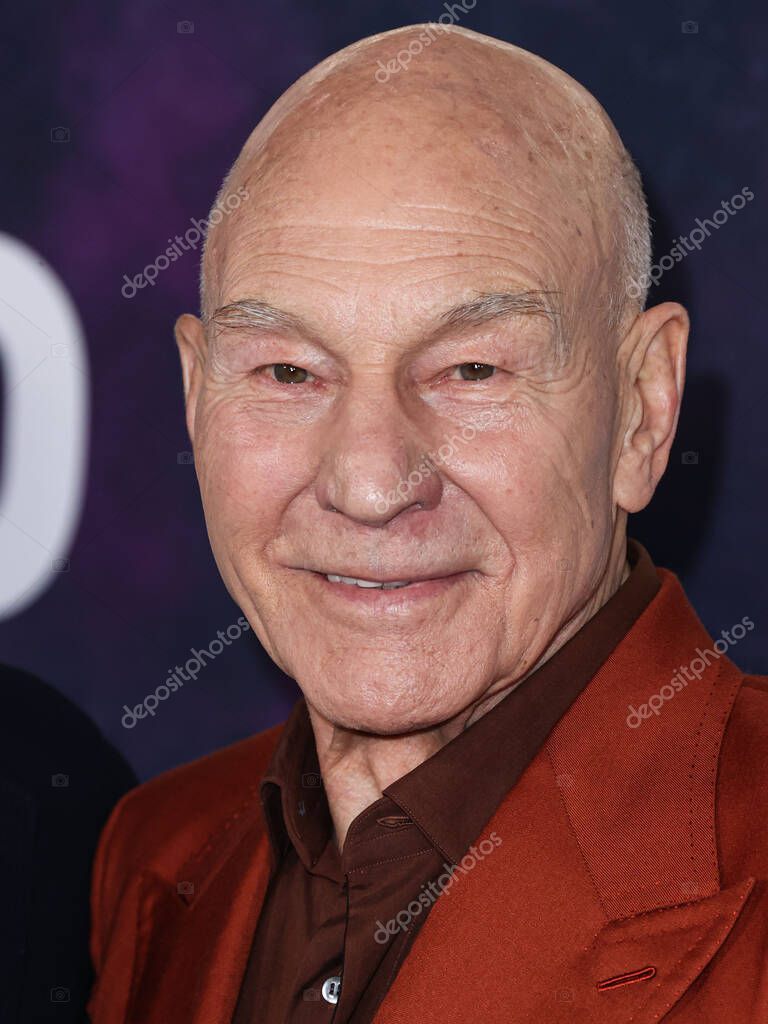 English actor Sir Patrick Stewart arrives at the Los Angeles Premiere ...