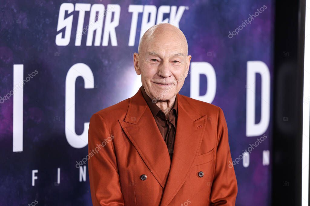 English actor Sir Patrick Stewart arrives at the Los Angeles Premiere ...
