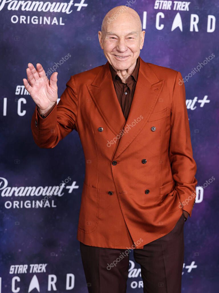 English actor Sir Patrick Stewart arrives at the Los Angeles Premiere ...
