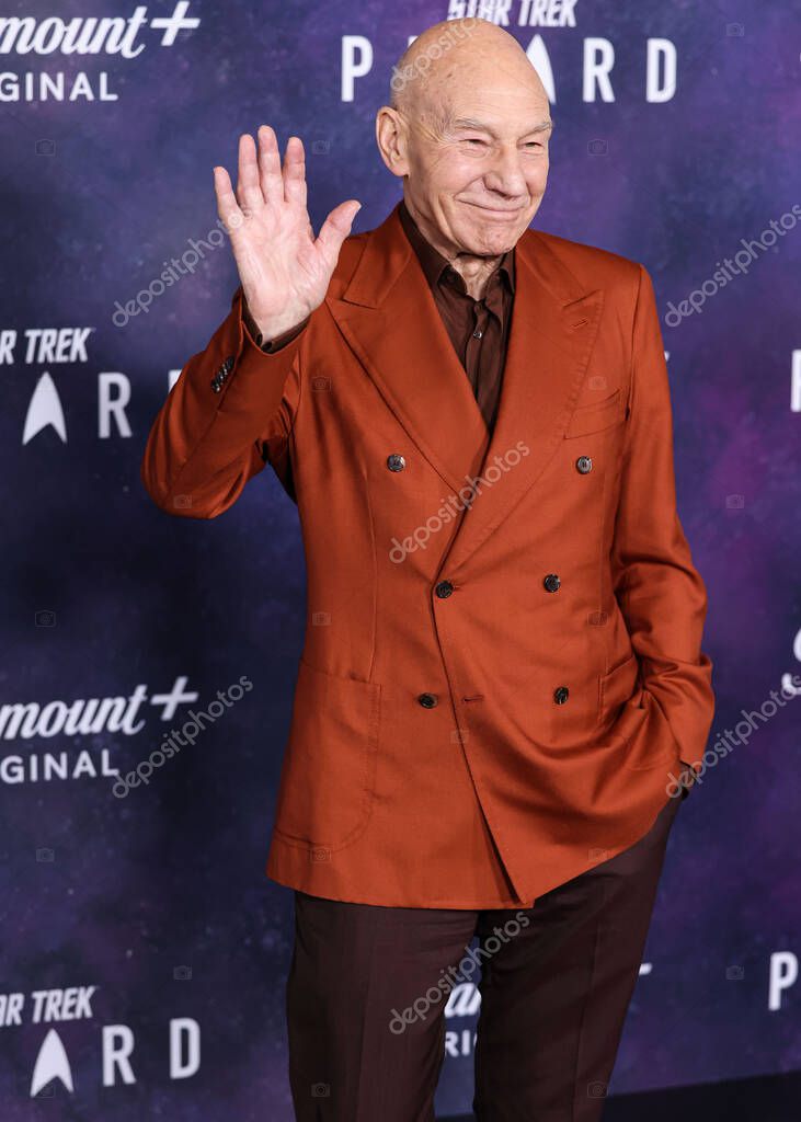 English actor Sir Patrick Stewart arrives at the Los Angeles Premiere ...