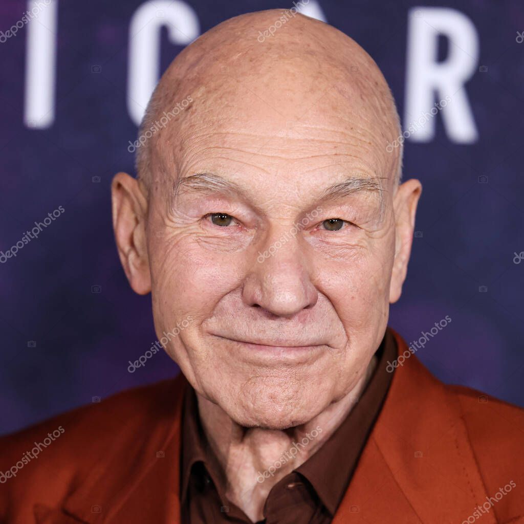 English actor Sir Patrick Stewart arrives at the Los Angeles Premiere ...