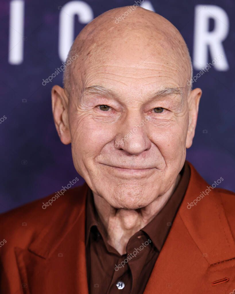 English actor Sir Patrick Stewart arrives at the Los Angeles Premiere ...