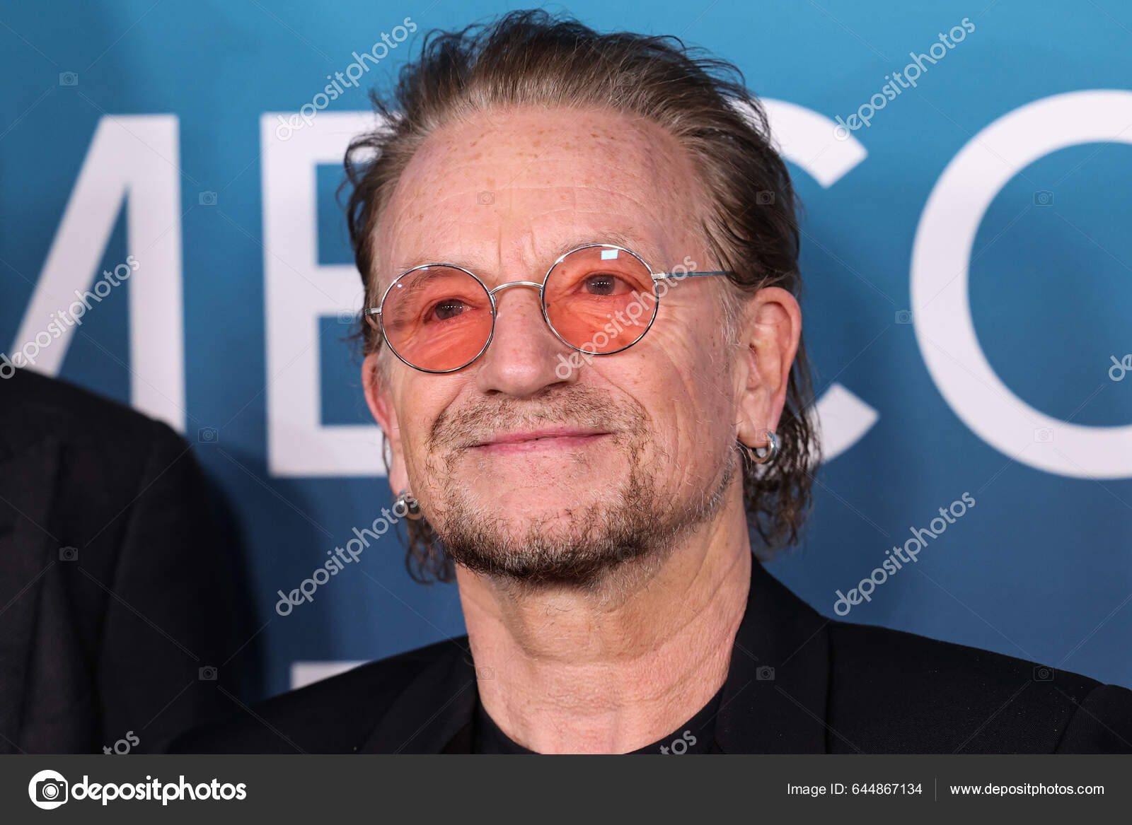 Irish Singer Songwriter Philanthropist Bono Paul David Hewson Arrives Los – Stock Editorial ...
