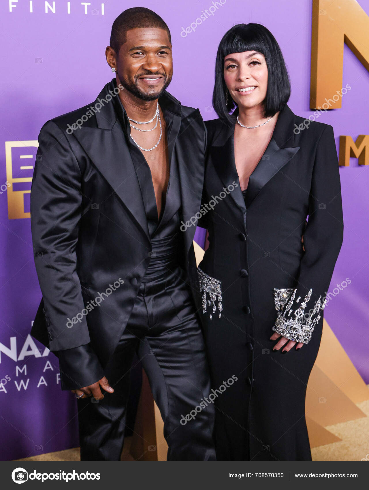 Usher Raymond Girlfriend Jennifer Goicoechea Arrive 55Th Annual Naacp ...