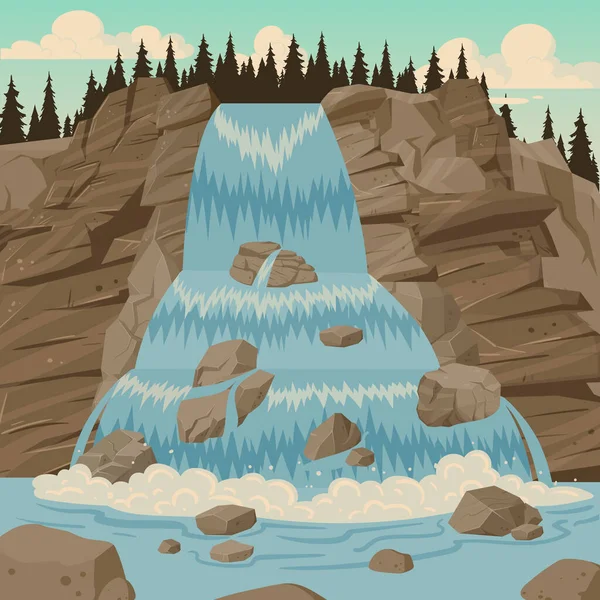 10,575,738 Mountain waterfall cartoon Vector Images | Depositphotos