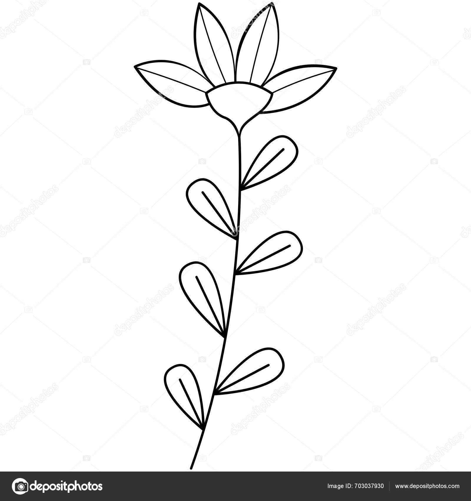 Floral Line Art Design Element Floral Theme Stock Vector by ©hartono ...