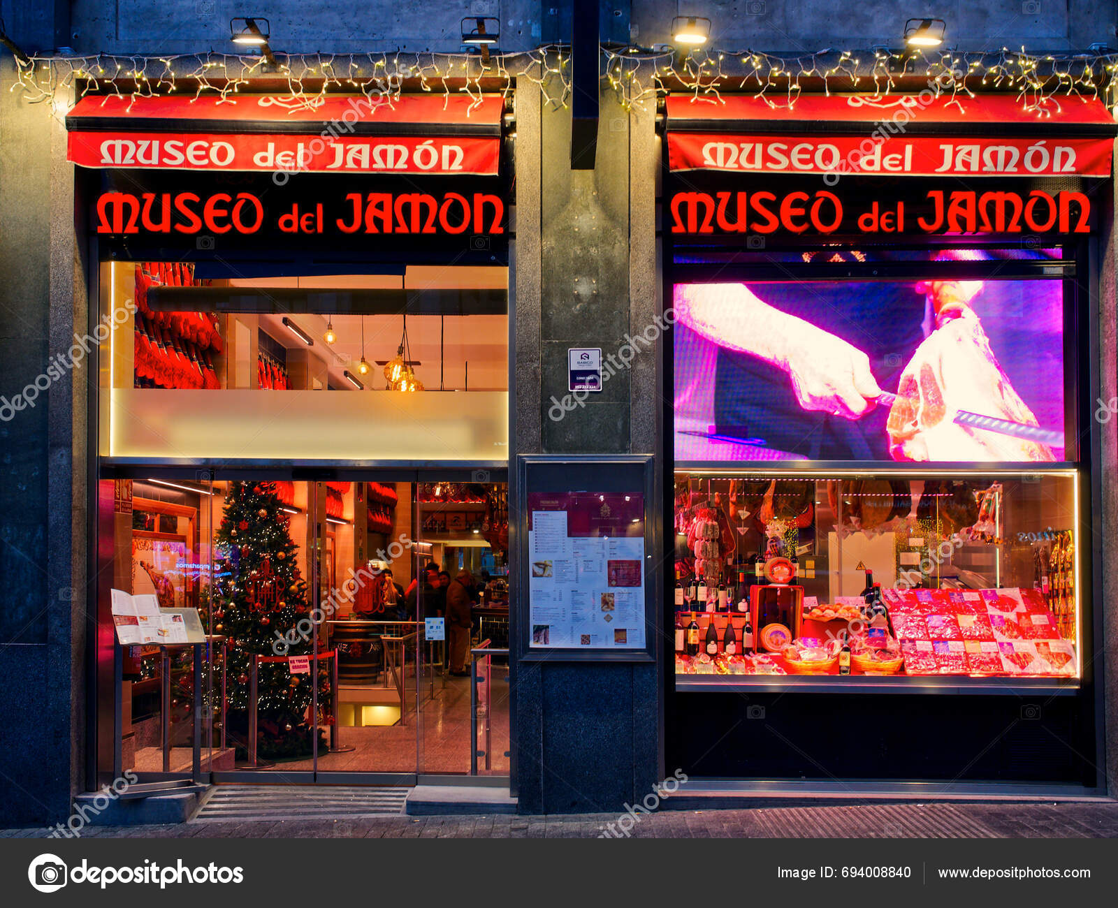 Madrid Spain November 2023 Museo Del Jamon Store Selling Dry – Stock ...