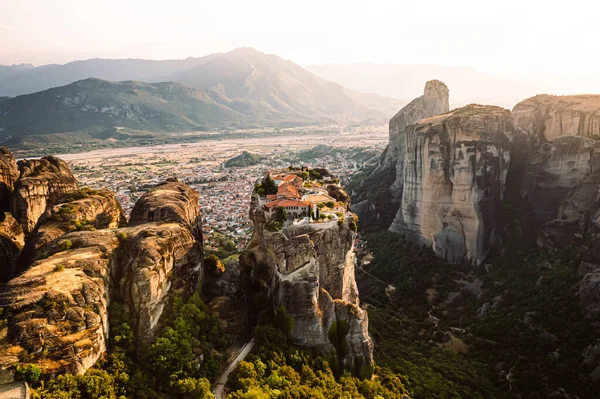 Aerial view of monasteries Trinity and breathtaking pictures of valley ...