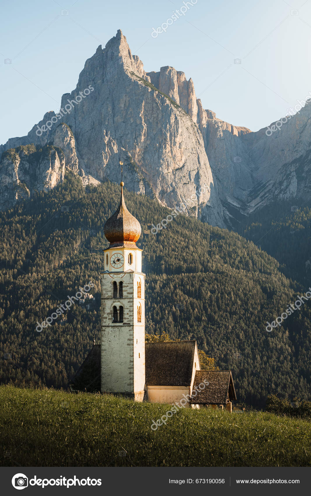 Seis Schlern Valentin Church Dolomites Castelrotto Siusi Trentino Alto ...