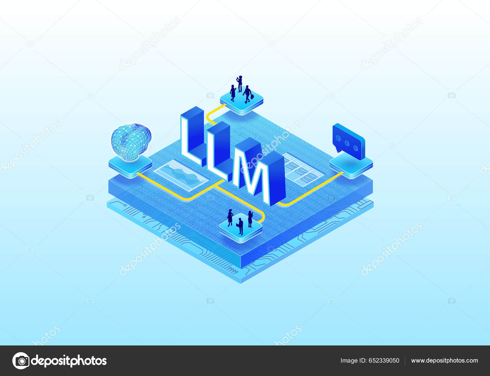 Large Language Model Llm Concept Isometric Vector Illustration ... Large Language Model Llm Concept Isometric Vector Illustration ...