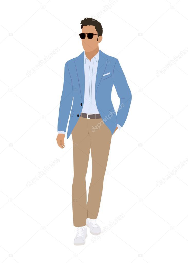 Elegante hombre de negocios con traje informal formal o inteligente ...