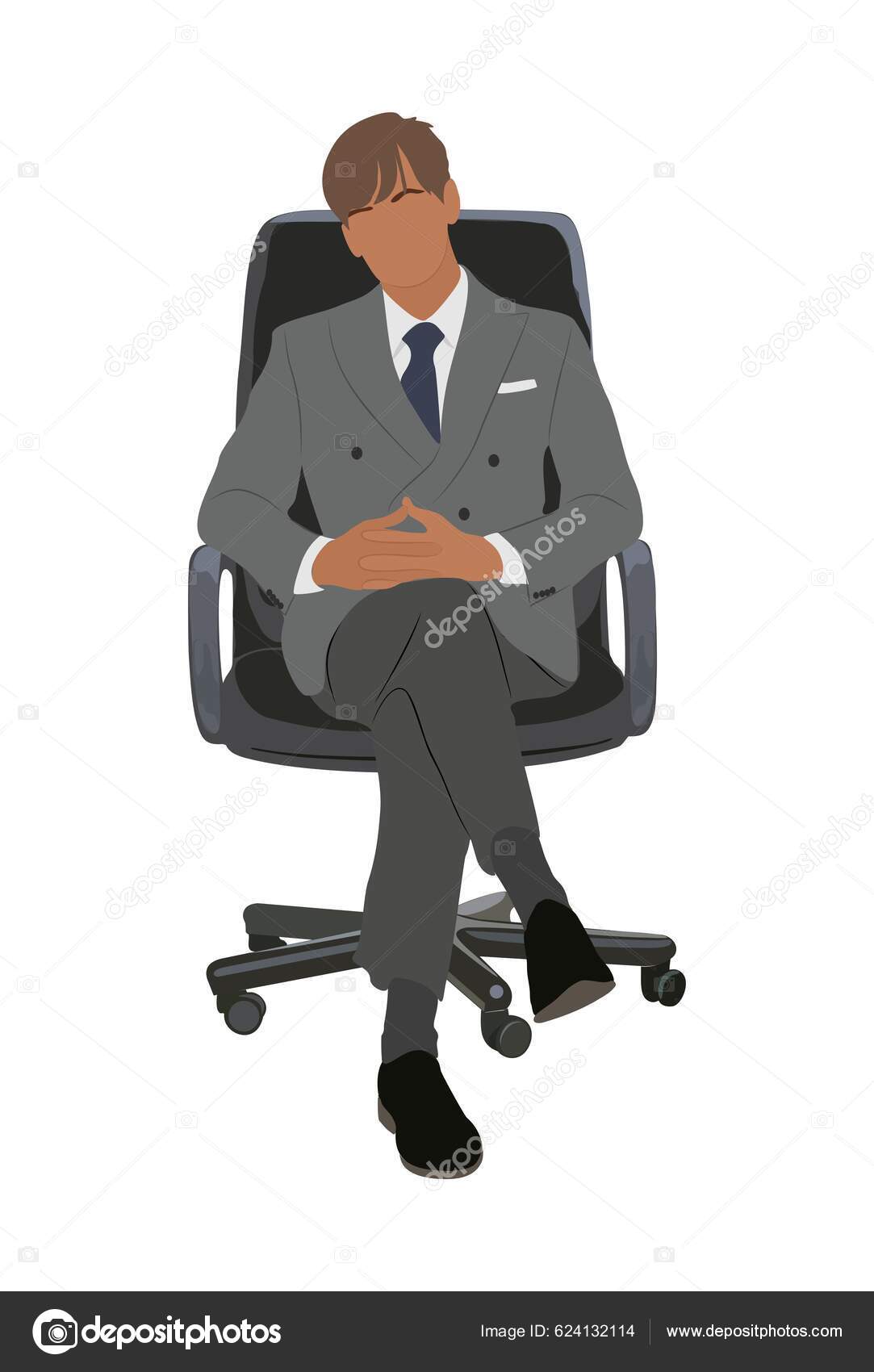 Person Sitting On A Chair Cartoon