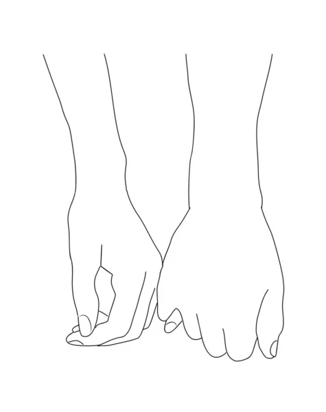 Holding Hands Outline Drawing Hand Holding Together Love Relationship ...