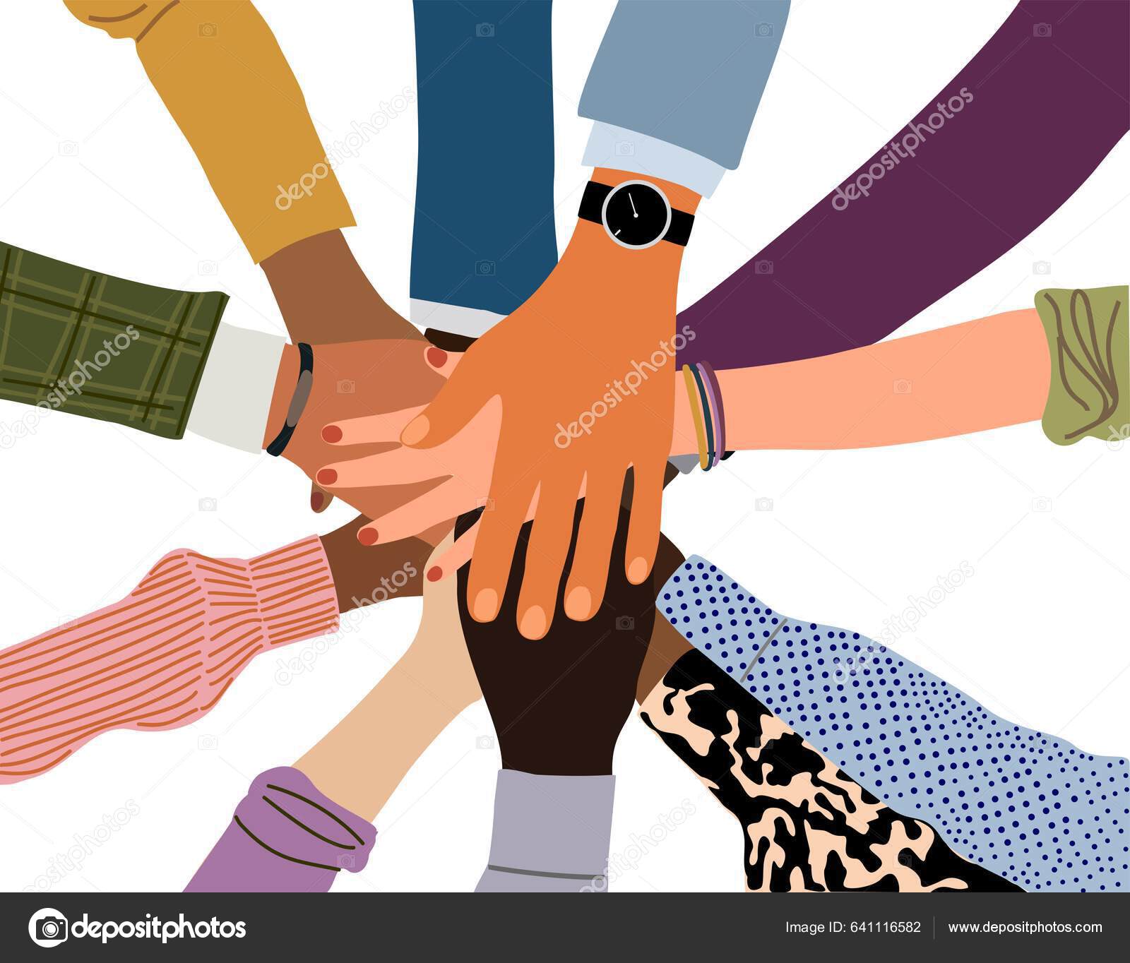 Hands Diverse Business People Putting Together Concept Cooperation Unity Togetherness Stock ...