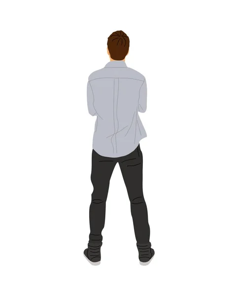 Business Man Walking Back View Handsome Male Character Wearing Smart ...