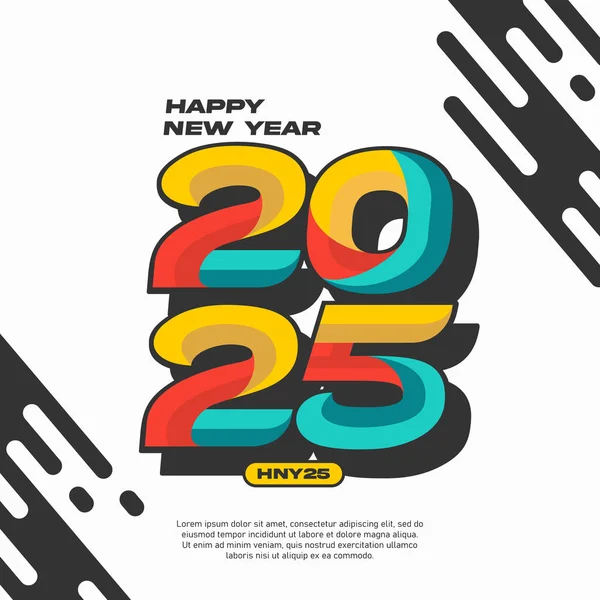 Feliz año nuevo 2025 plantilla cuadrada con el estilo de número de ...