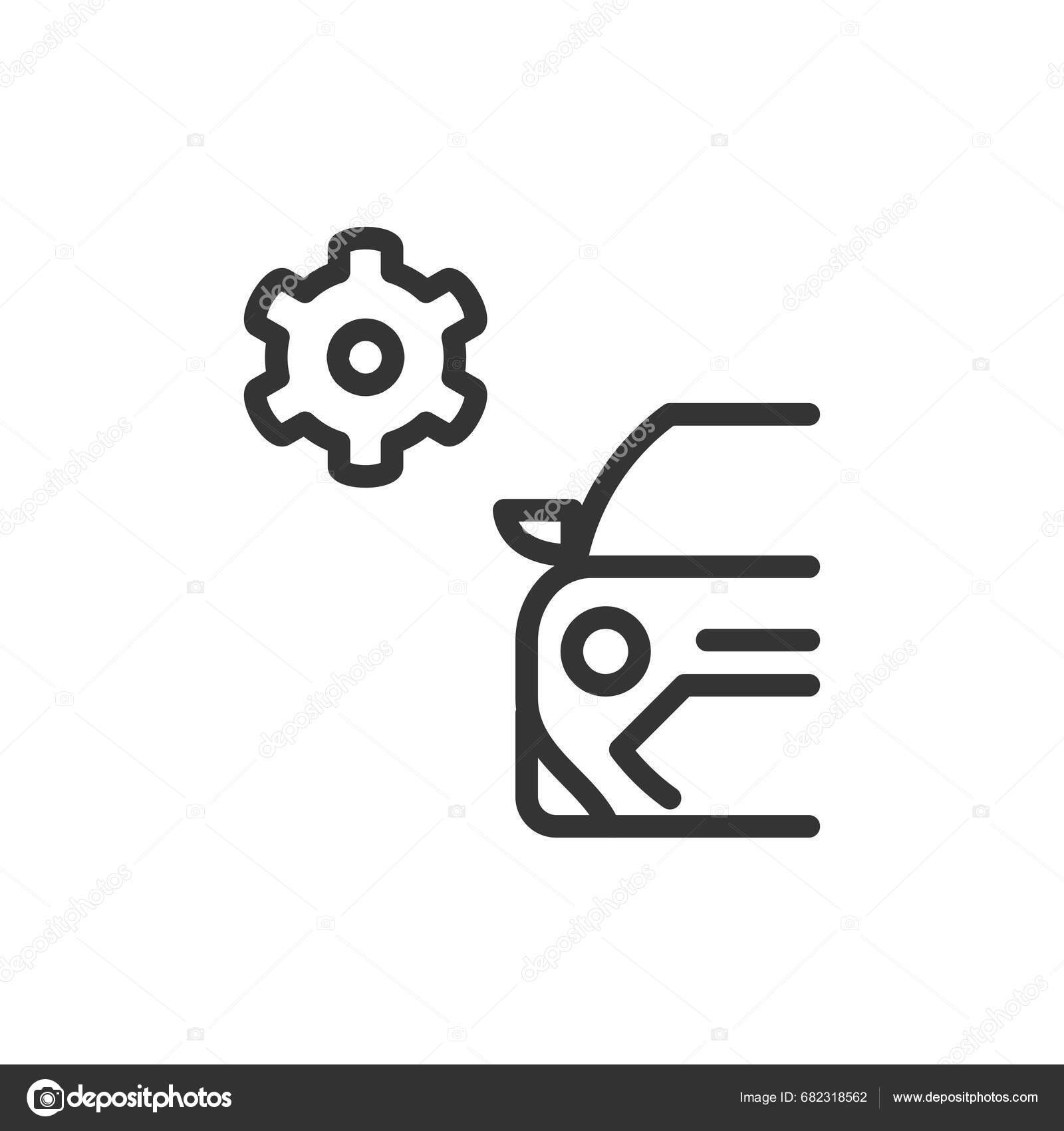 Ikon Mekanisme Mobil Ikon Garis Luar Sistem Mobil Pixel Sempurna Vektor ...