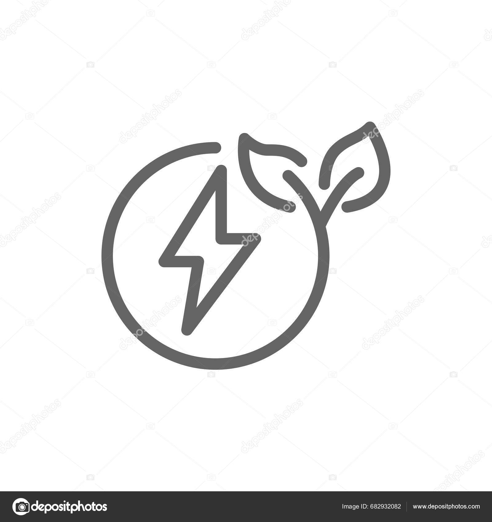 Renewable Energy Outline Icon Friendly Electricity Outline Icon Pixel ...