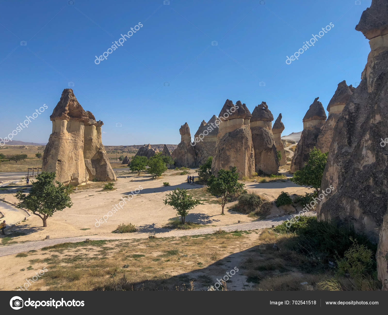 Aerial Drone Shot Fairy Chimneys Landscape Goreme Cappadocia High ...