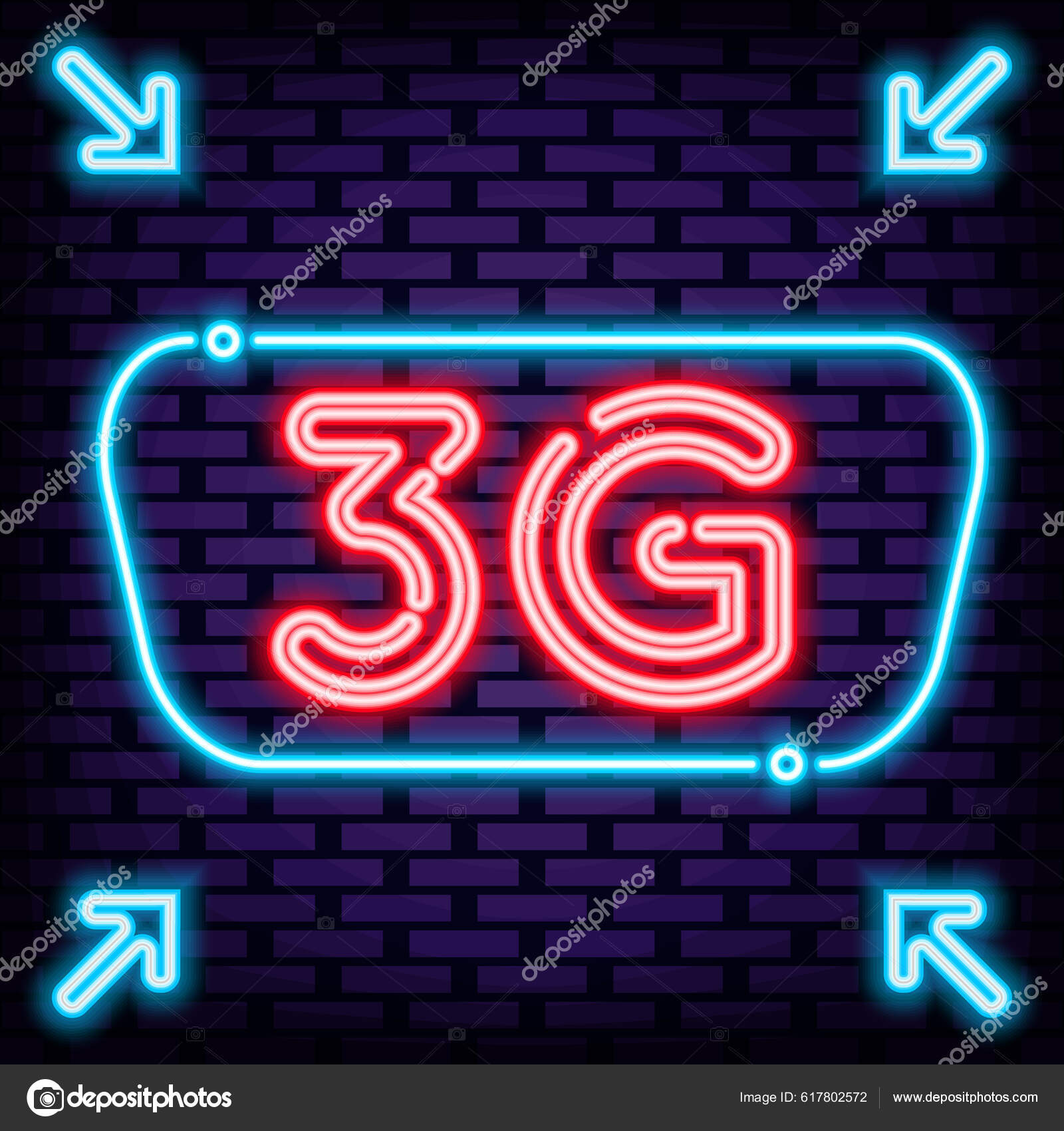 Mobile Internet Neon Sign Vector Bright Signboard Light Banner Isolated ...