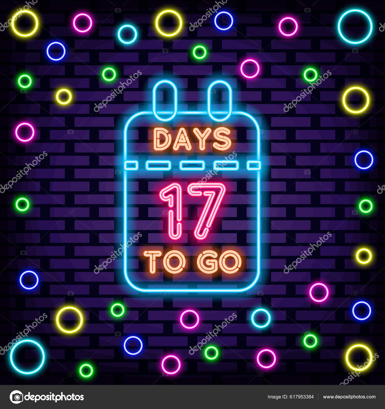 Days Neon Sign Neon Script Night Advensing Trendy Design Elements Stock ...