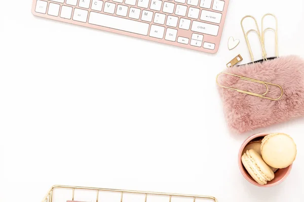 Femininely Styled Desktop Shades Gold Dusty Pink Modem Stationery ...