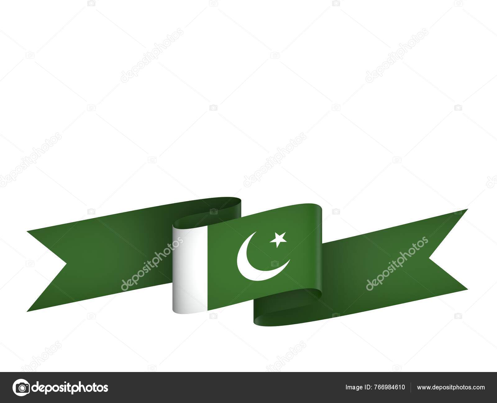 Pakistan Ribbon Flag Design Element Isolated White Background National ...