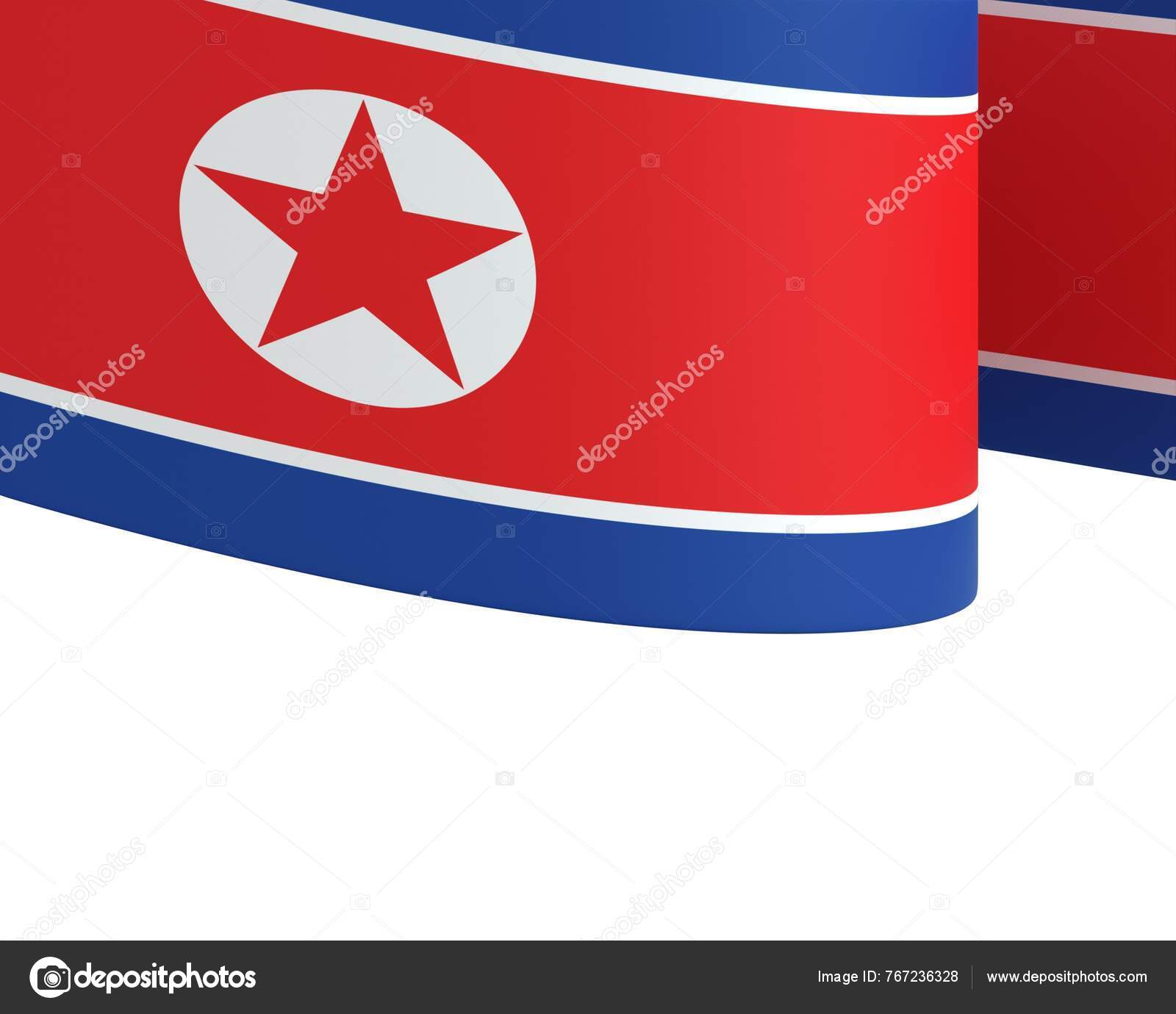 North Korea Ribbon Flag Design Element Isolated White Background ...
