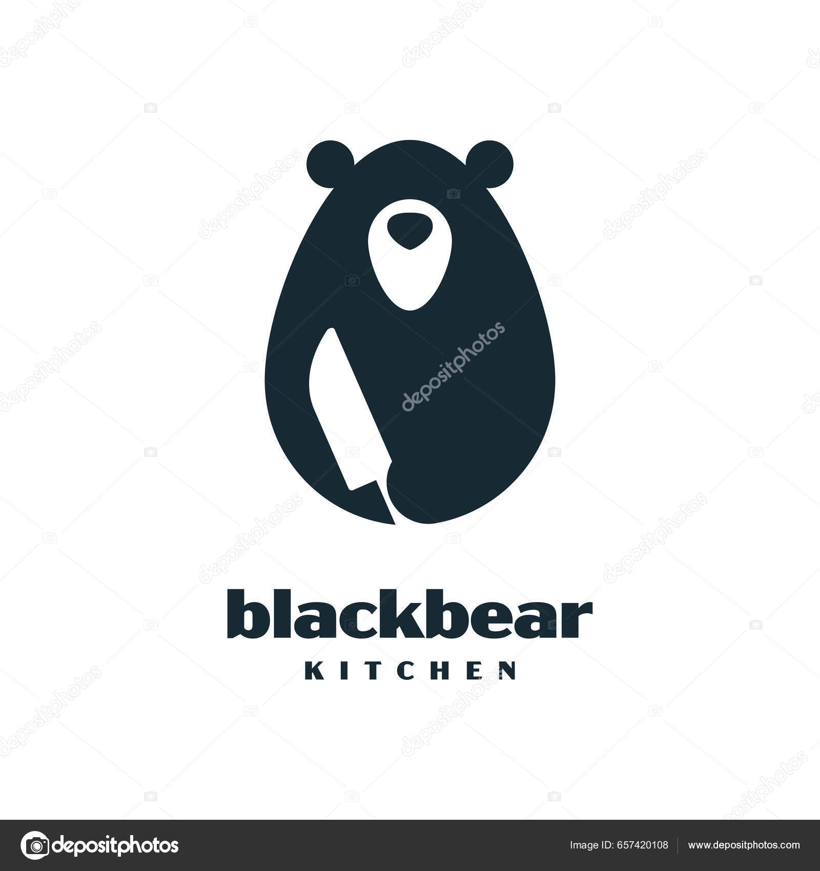 Black Bear Kitchen Logo Design Vector Graphic Symbol Icon Illustration Stock Vector by ©Order ...