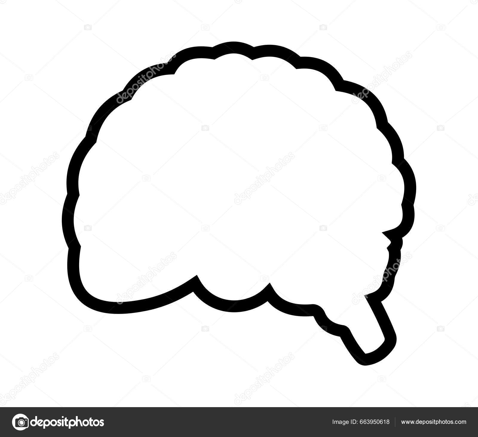 Brain Icon Flat Style Human Brain Outline Stock Vector by ©AStepBioMed ...