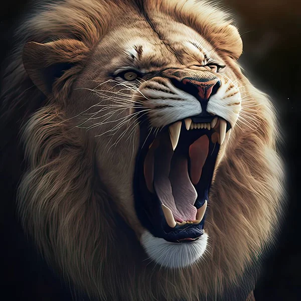 Lion Face Roar Background