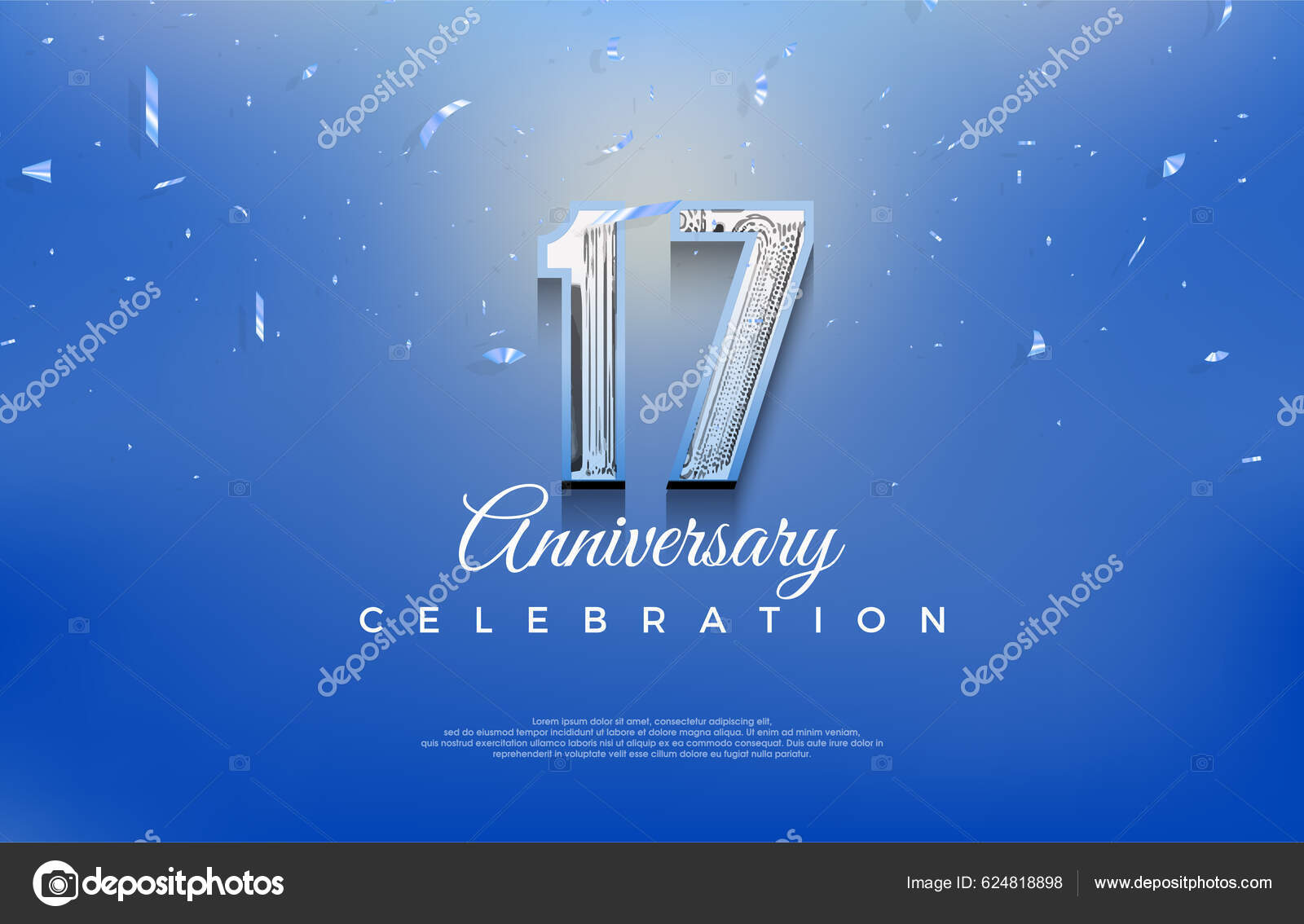 Modern Fresh 17Th Anniversary Celebration Design Premium Vector ...