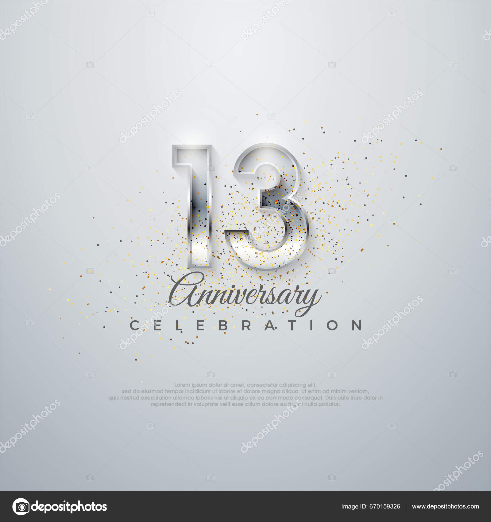 Premium Vector Poster Banner Celebration Greeting Silver Elegant Number ...