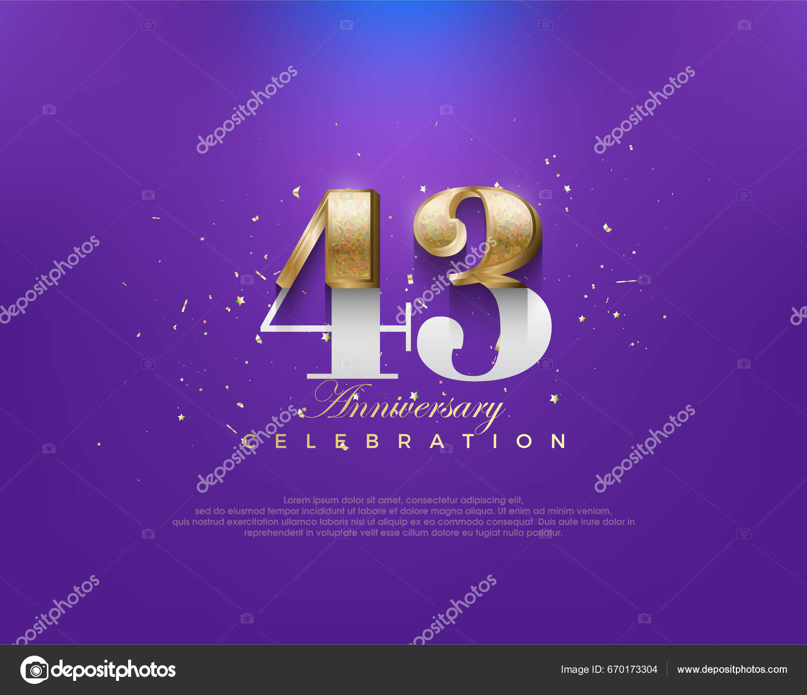Unique Classic Number 43Rd Anniversary Celebration Luxurious Design ...